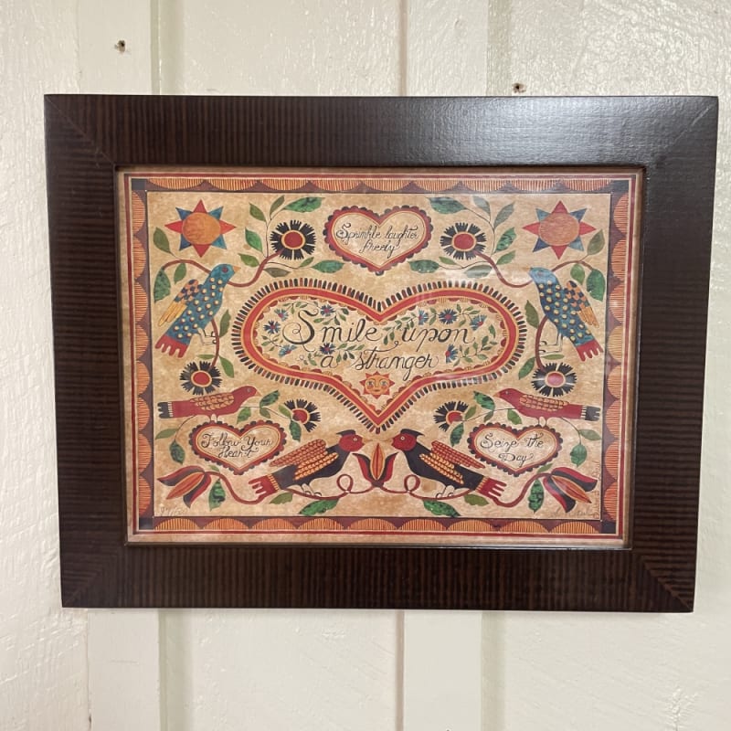 Susan Daul "Smile Upon A Stranger" Print in Grain Frame $140