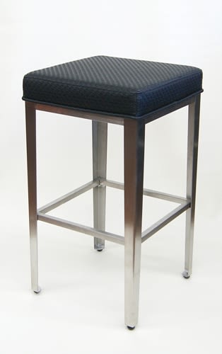 Modern Black Upholstered Backless Bar Stool