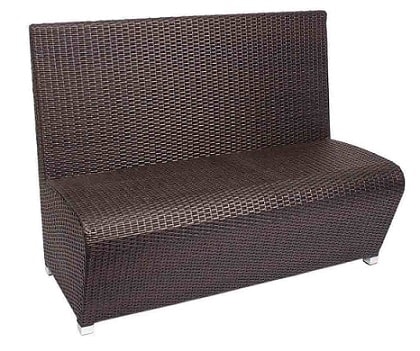 Outdoor Wicker High Back Dining Booth Java