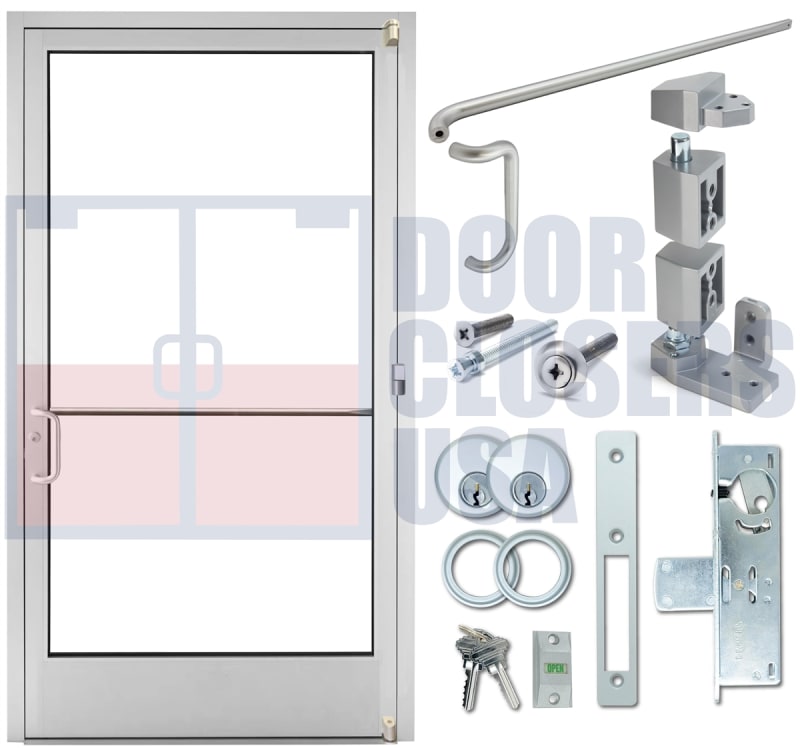 Alumitrex (3680) 42 in. x 96 in. Left Hand Commercial ADA Door, Single ...