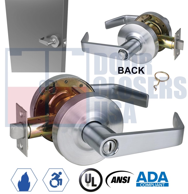 Baron ADA Compliant Grade 2 Privacy Lever Lock, ANSI/BHMA A156.2, UL ...