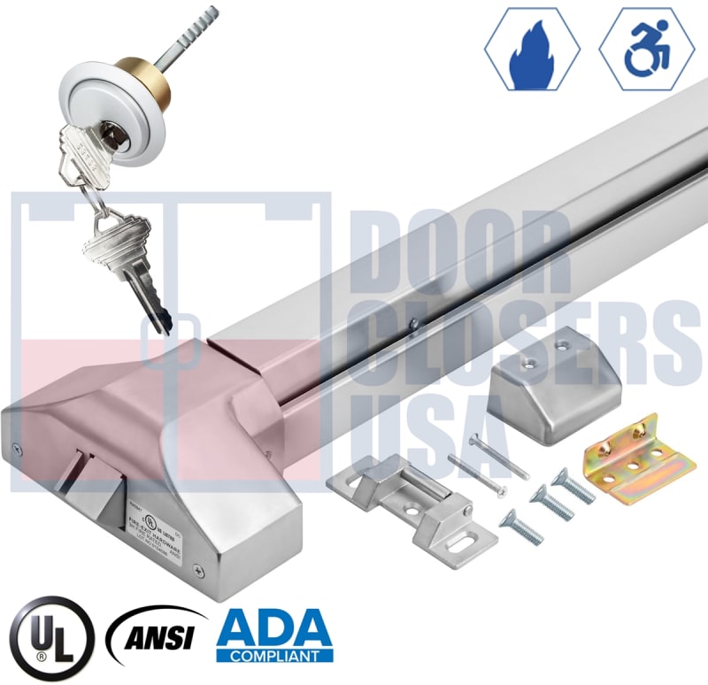 Entry Systems ES4 Fire Rated Rim Exit Device with Outside Rim Cylinder ...