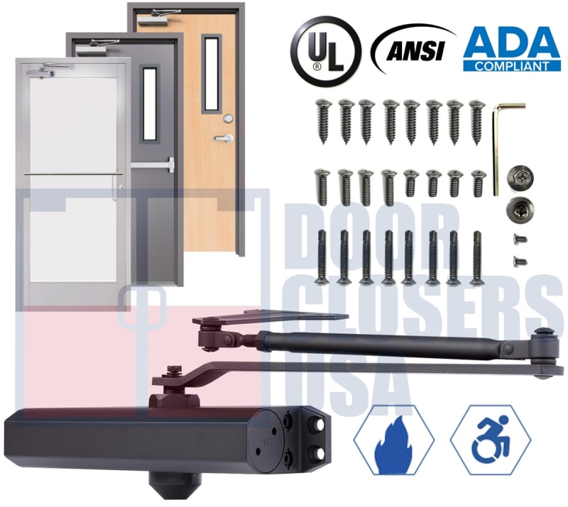 Entry Systems ES4100 Parallel Arm Door Closer - Dark Bronze - Includes ...