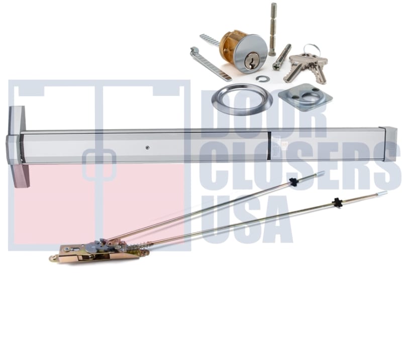Global Door Controls Concealed Vertical Rod Panic Bar, 1-5/16 in. Wide ...