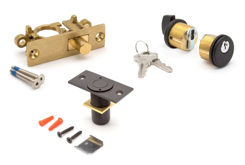 Frameless Glass Door Bottom Rail Lock Kit With Standard 11/16 in. Throw ...