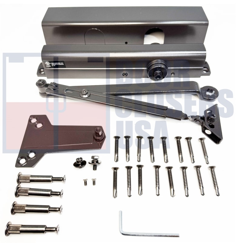 Hager 5200-DBZ Commercial Door Closer With Cover, Adjustable Spring ...
