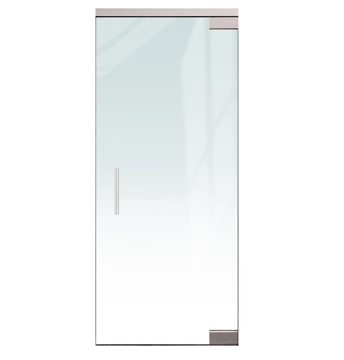 Herc-Lite Herculite "A" Left Hand 36 in. x 84 in. Glass Door, 4 in. x 9 ...