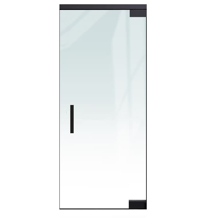 Herc-Lite Herculite "A" Left Hand 36 in. x 84 in. Glass Door, 4 in. x 9 ...