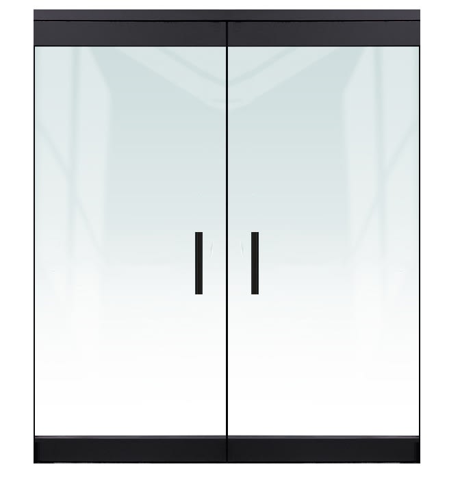 Herc-Lite Herculite "P" 72 in. x 84 in. Glass Double Door, 4 in ...