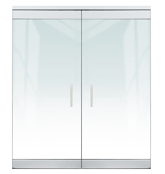 Herc-Lite Herculite "P" 72 in. x 84 in. Glass Double Door, 4 in ...