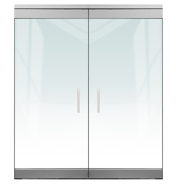 Herc-Lite Herculite "P" 72 in. x 84 in. Glass Double Door, 4 in ...