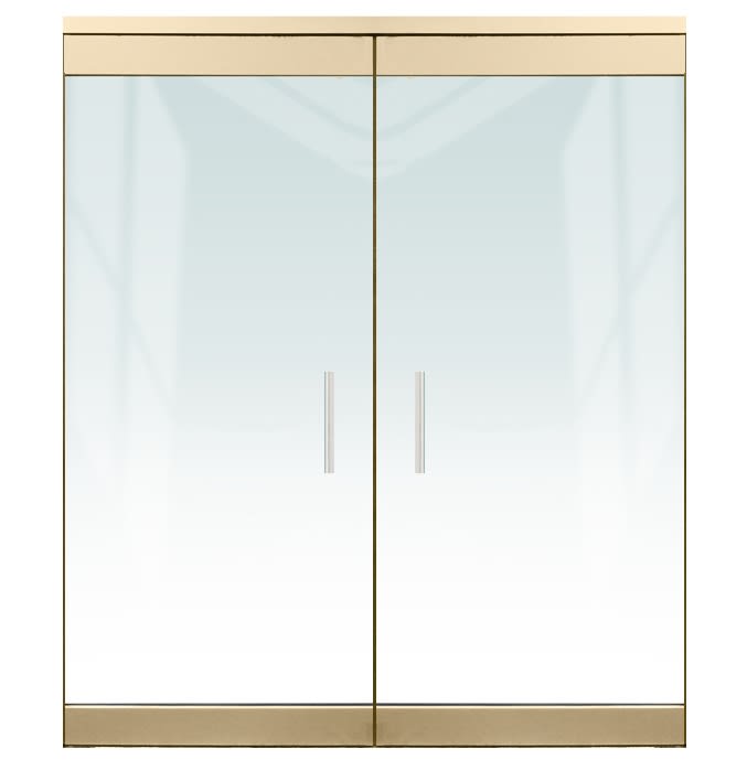 Herc-Lite Herculite "P" 72 in. x 84 in. Glass Double Door, 4 in ...