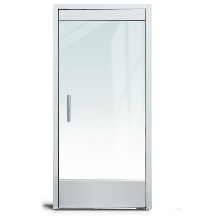 Herc-Lite Herculite Exterior 36 in. x 84 in. Left Hand All Glass Door ...