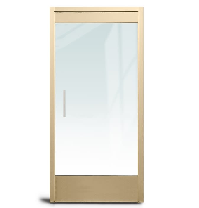 Herc-Lite Herculite Exterior 36 in. x 84 in. Left Hand All Glass Door ...