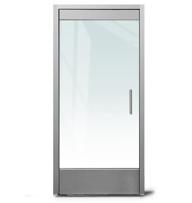 Herc-Lite Herculite Exterior 36 in. x 84 in. Right Hand All Glass Door ...