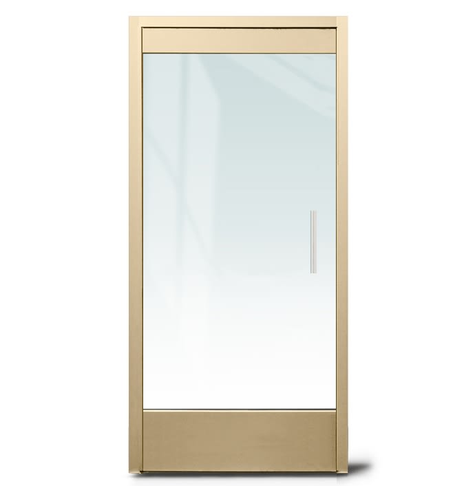 Herc-Lite Herculite Exterior 36 in. x 84 in. Right Hand All Glass Door ...