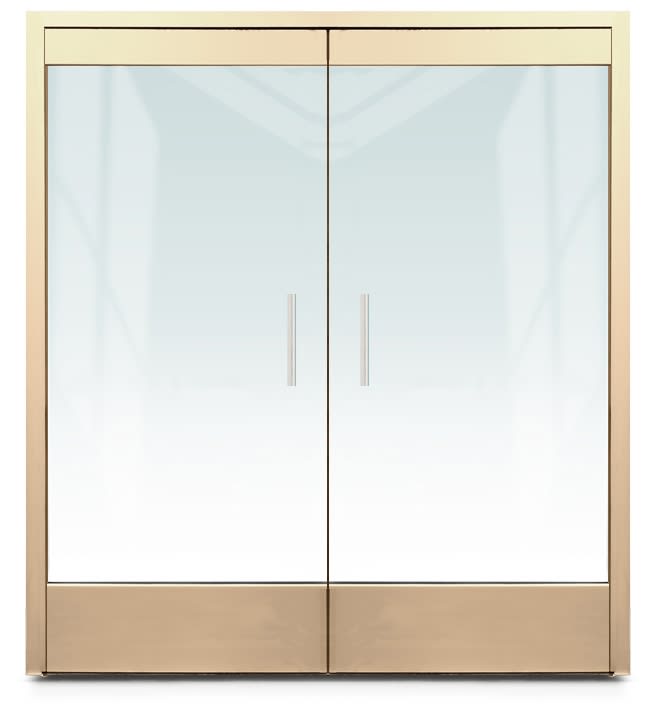 Herc-Lite Herculite Exterior 72 in. x 84 in. All Glass Double Door With ...