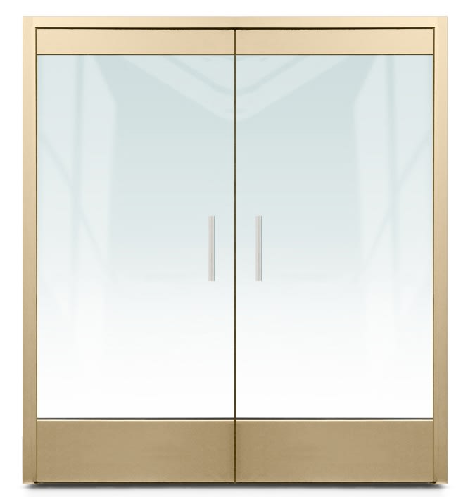 Herc-Lite Herculite Exterior 72 in. x 84 in. All Glass Double Door With ...