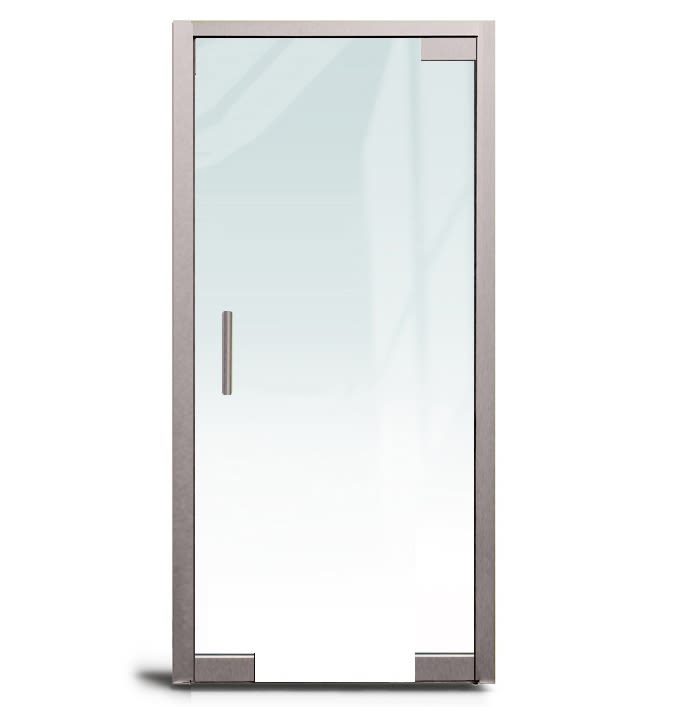 Herc-Lite Herculite "F" Left Hand 36 in. x 84 in. Glass Door, 4 in. x 9 ...