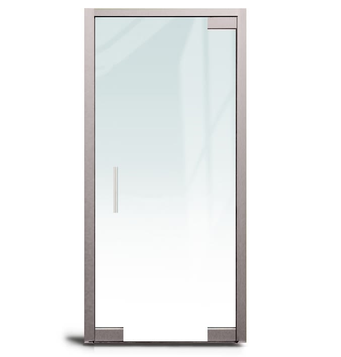 Herc-Lite Herculite "F" Right Hand 36 in. x 84 in. Glass Door, 4 in. x ...