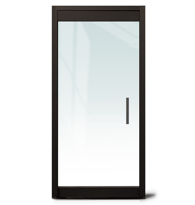 Herc-Lite Herculite "P" Right Hand 36 in. x 84 in. Glass Door, 4 in ...