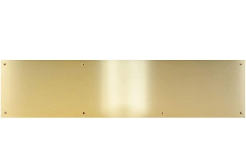 Ives 10 in. Tall x 34 in. Wide Bottom Kick Plate, 606 Satin Brass ...