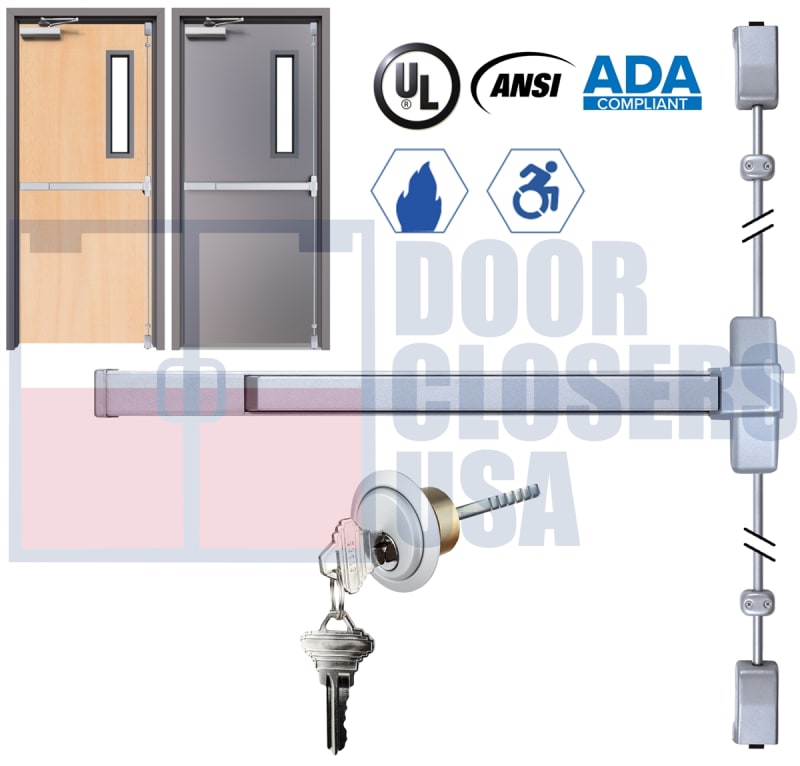 Phoenix Titan 44 Series Fire Rated Surface Vertical Rod Exit Device W ...