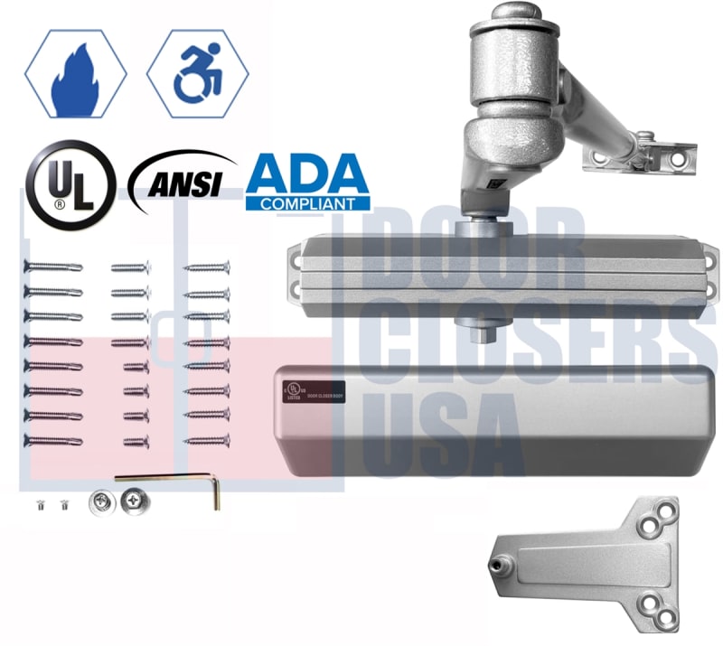 R27942 9-1/16 in. x 3/4 in. Grade 1 Door Closer - Aluminum Finish ...