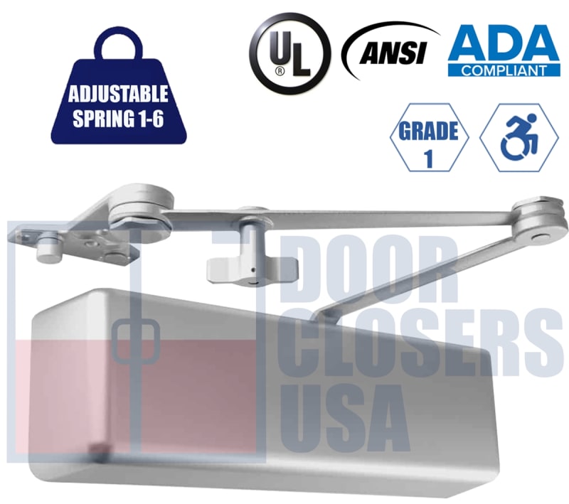 R7483 5 in. x 2-1/4 in. Door Closer - Adjustable Spring Size 1-6, Grade ...
