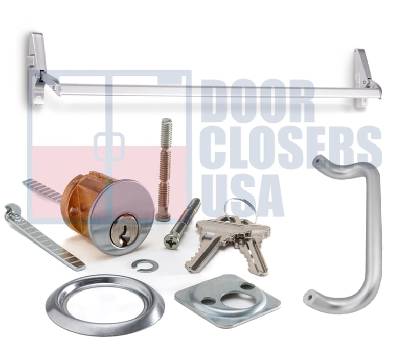 Storefront King ED45 Series Left Hand Reverse Rim Panic Exit Device With Outside Cylinder and ...