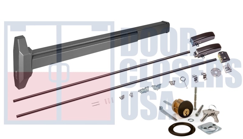 Storefront King ED80 Surface Vertical Rod Panic Hardware With Cylinder ...