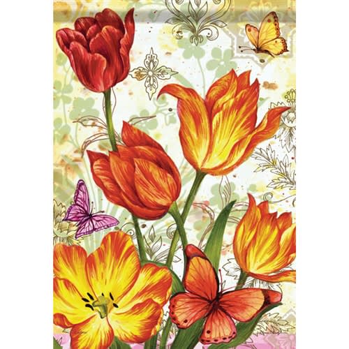 Beautiful Tulips Decorative House Flag
