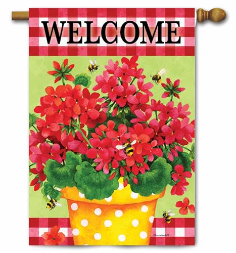 Geranium Gingham Decorative House Flag