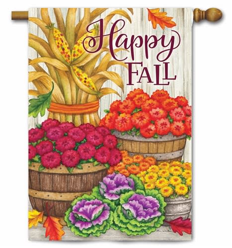 Fall Mums Decorative House Flag