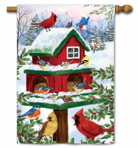 Winter Gathering Decorative House Flag
