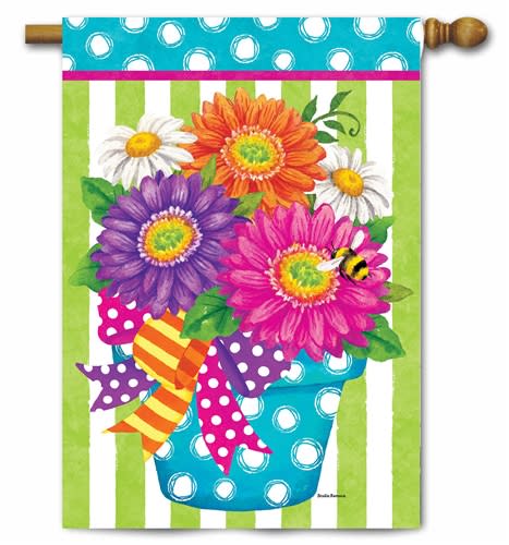 Gerbera Stripes Decorative House Flag