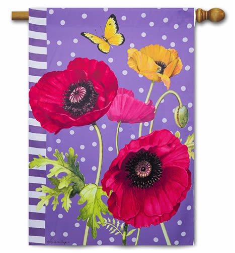 Poppy Welcome Decorative House Flag