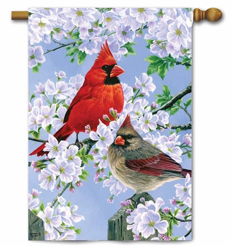 Glorious Morning Cardinals Decorative House Flag