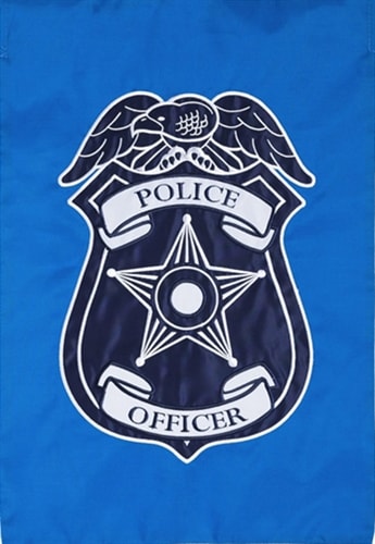 Police Applique Garden Flag