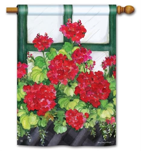 Window Box Geraniums BreezeArt Standard House Flag