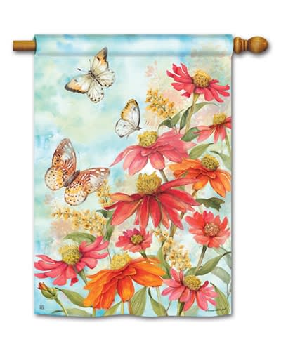 Summer Zinnias BreezeArt Standard House Flag
