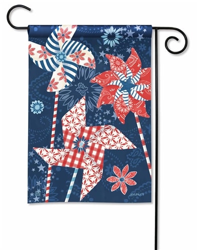 Patriotic Pinwheels BreezeArt Garden Flag