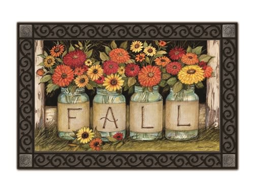Fall Mason Jars MatMates Decorative Doormat
