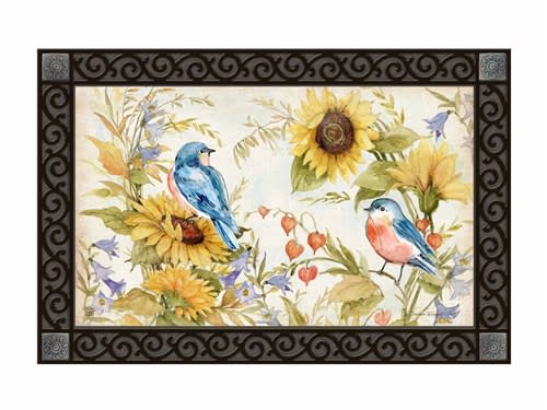 Bee Spring Bluebird MatMates Decorative Doormat