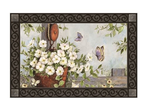 Petunias on Pulley MatMates Decorative Doormat