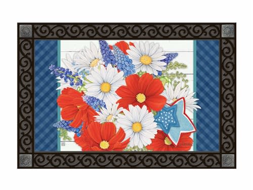 Red, White and Bloom MatMates Decorative Doormat