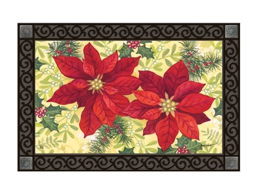 Pretty Poinsettias MatMates Decorative Doormat