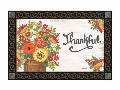 Rustic Fall Flowers MatMates Decorative Doormat