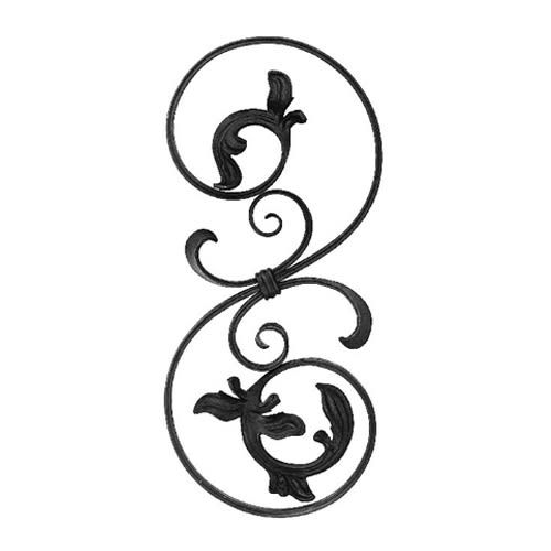 Indital S-Scroll Forged W/Leaves 10-5/8 "W X 23-5/8"H 5/8" X 5/16" Matl ...