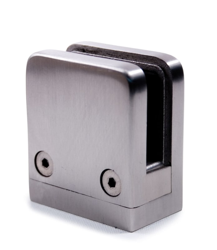 Stainless Steel Glass Clamps | 1" x 1" for Square Tube | Indital USA